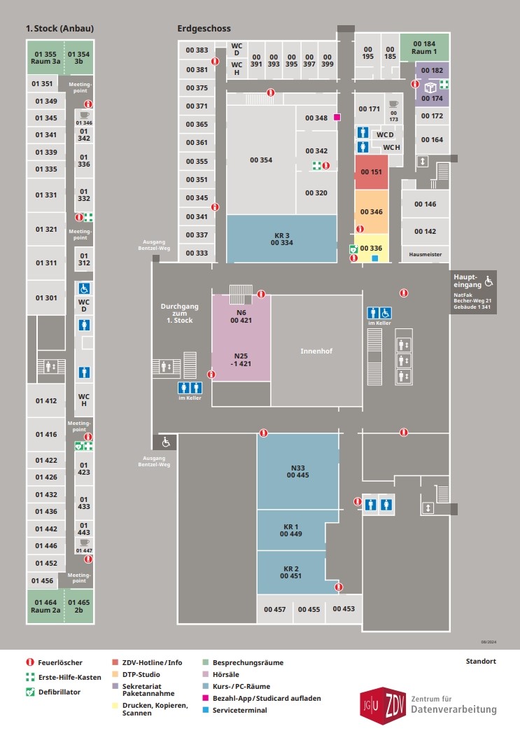 ZDV-Raumplan | Zentrum für Datenverarbeitung