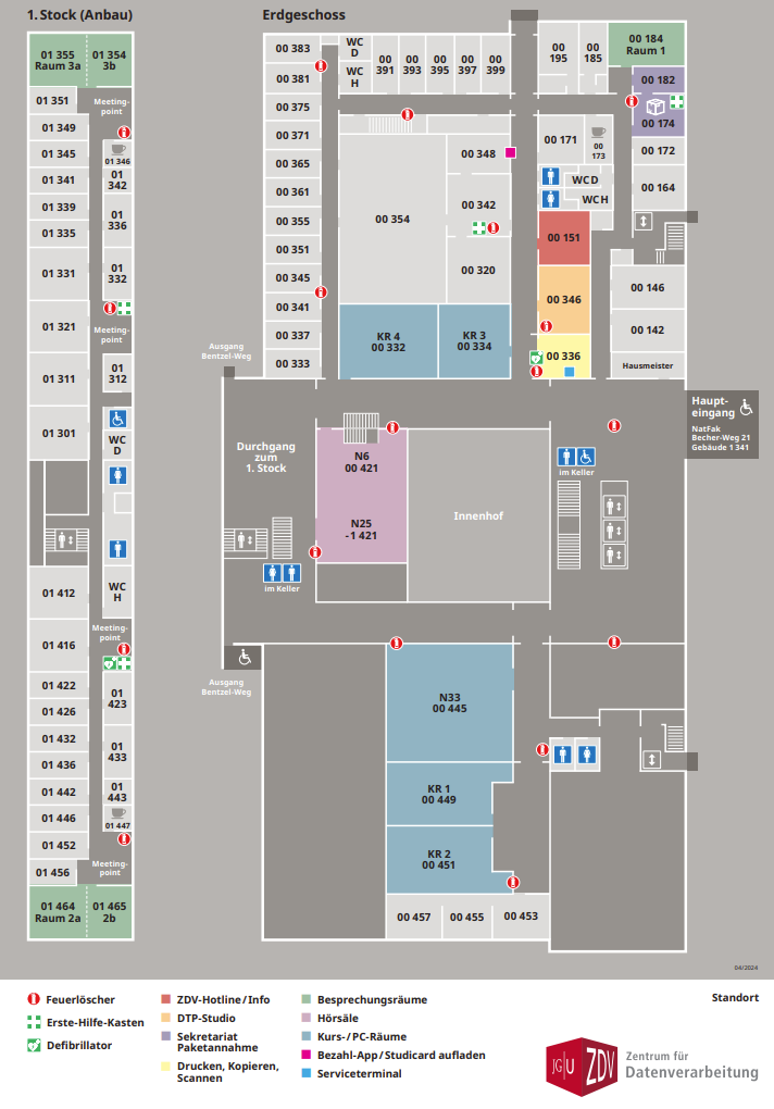 ZDV-Raumplan | Zentrum für Datenverarbeitung